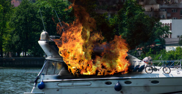 Parked boat bursts into flames with four people working on it, Florida ...